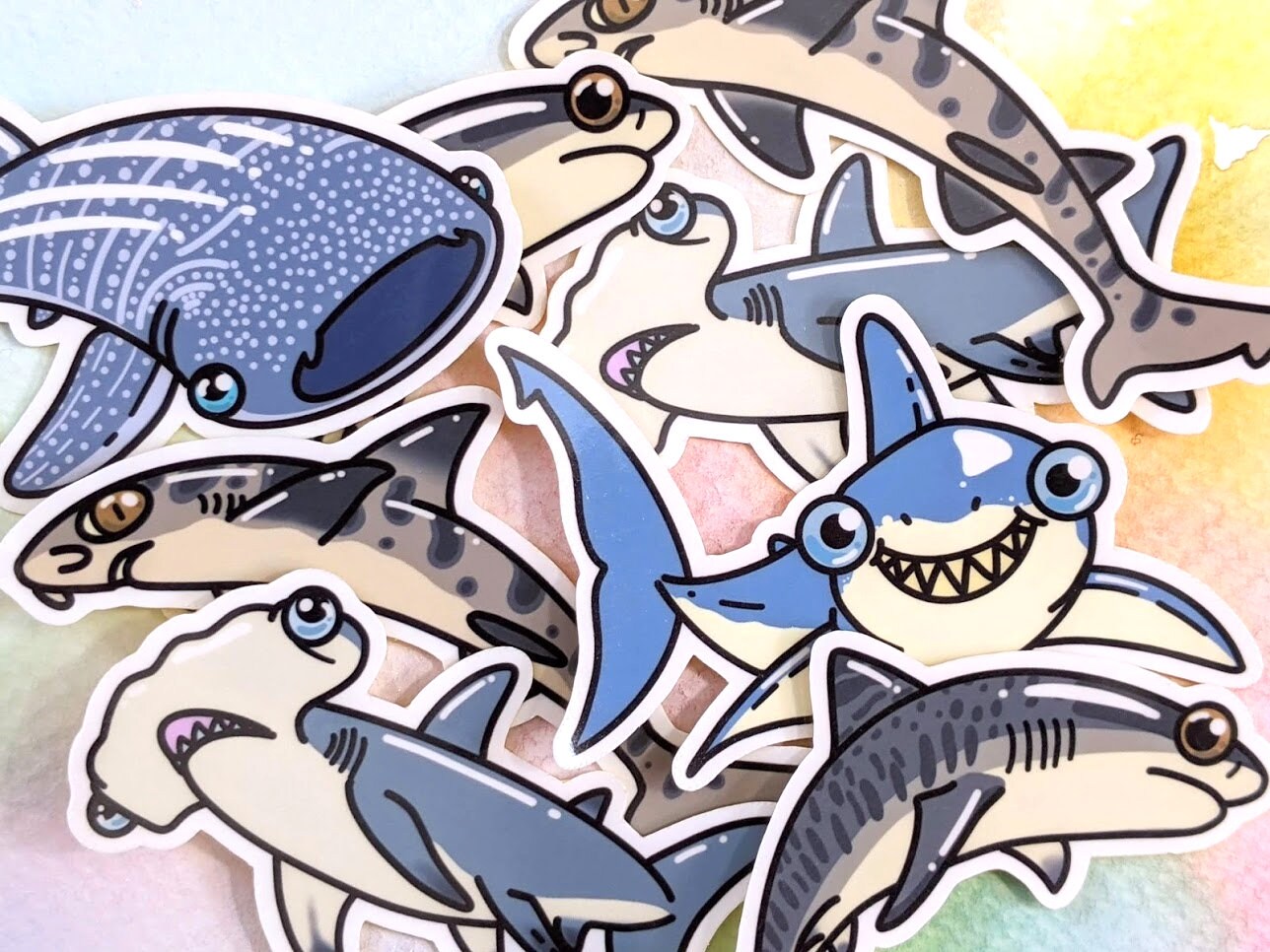 Sharks Vinyl Stickers/decals: Great White Shark Hammerhead | Etsy