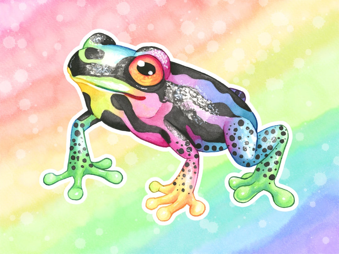 Rainbow Tree Frog Vinyl Stickers - Etsy