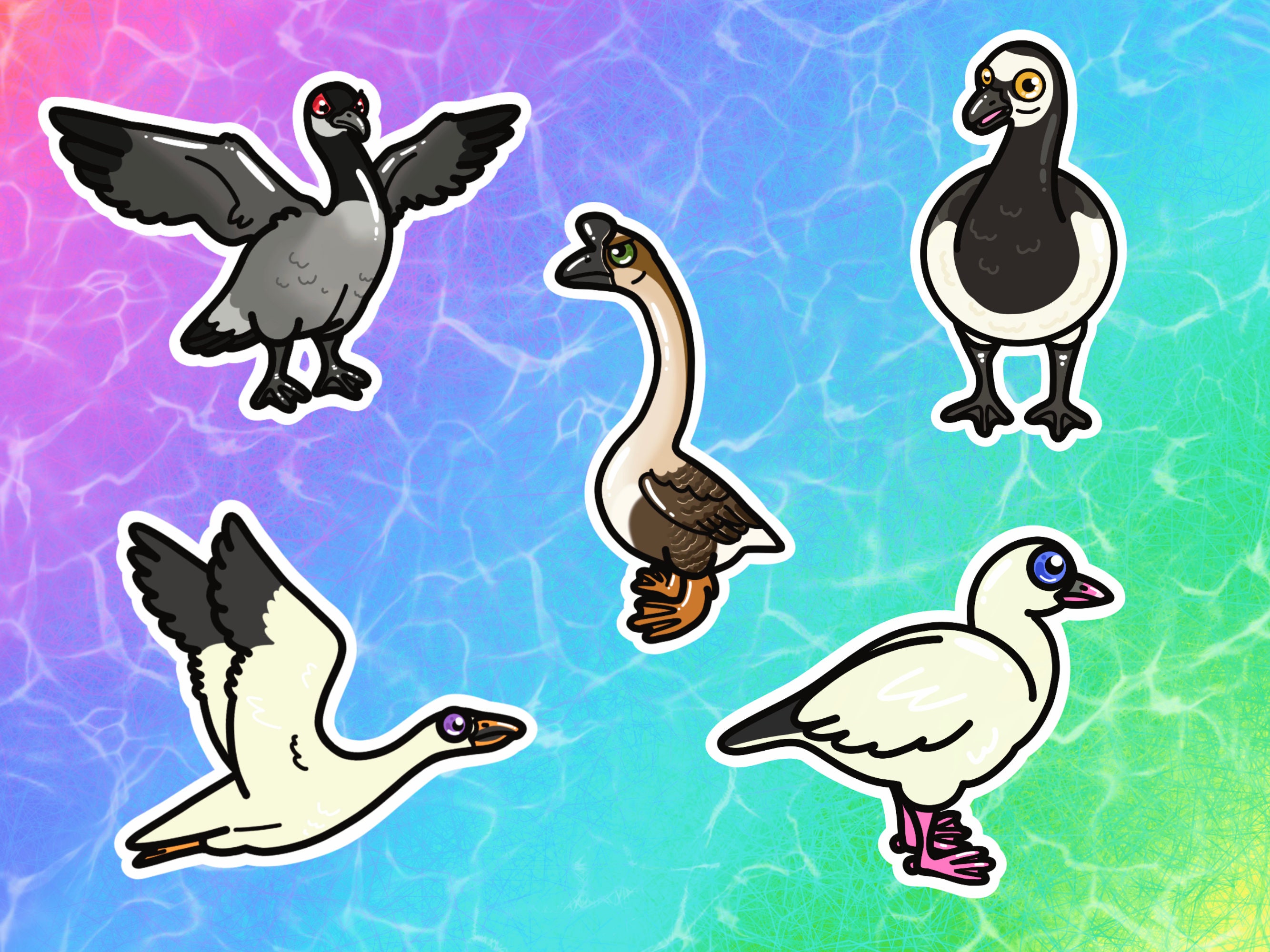 Geese Vinyl Stickers/Decals: Brown Chinese Goose Canadian | Etsy