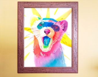 Rainbow Ferret - Etsy