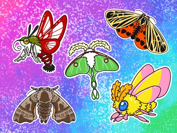Moths Vinyl Stickers/decals: Clearwing Hummingbird Luna Rosy | Etsy