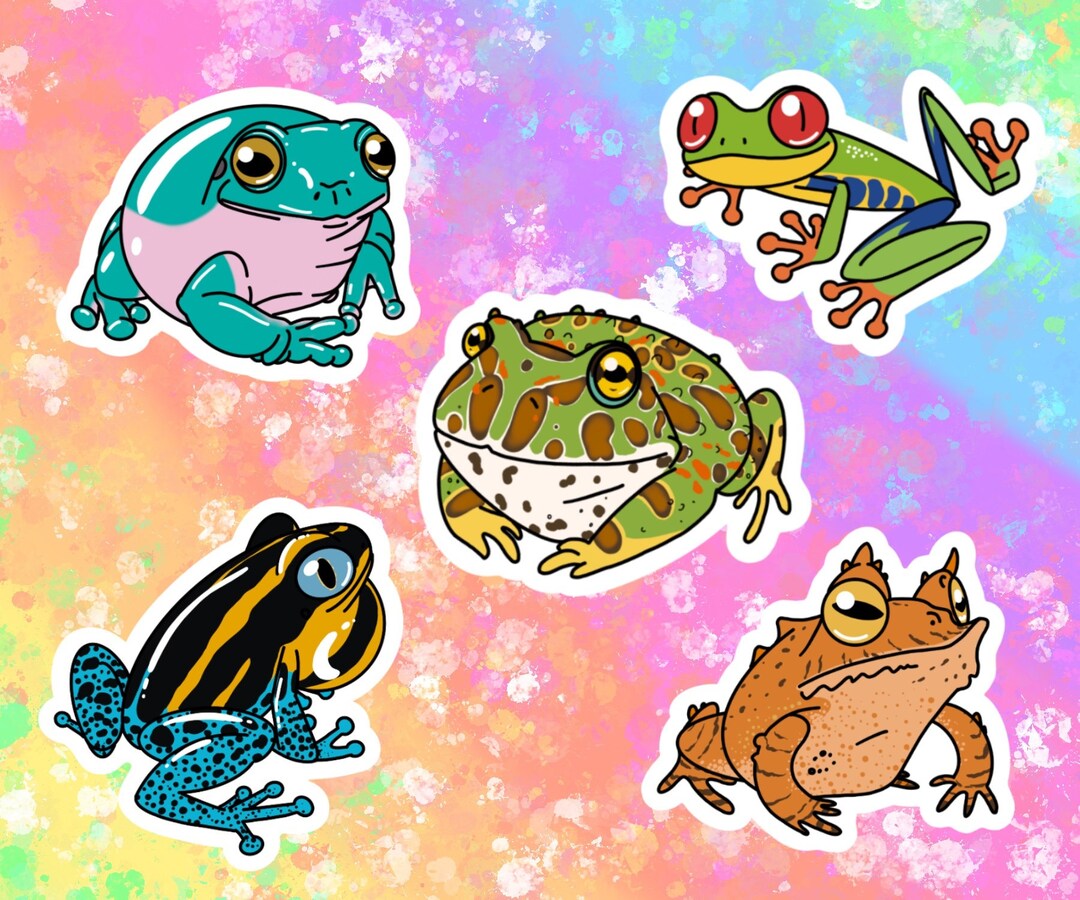 Frogs Vinyl Stickers/decals: White's Tree Frog, Poison Dart Frog, Red ...