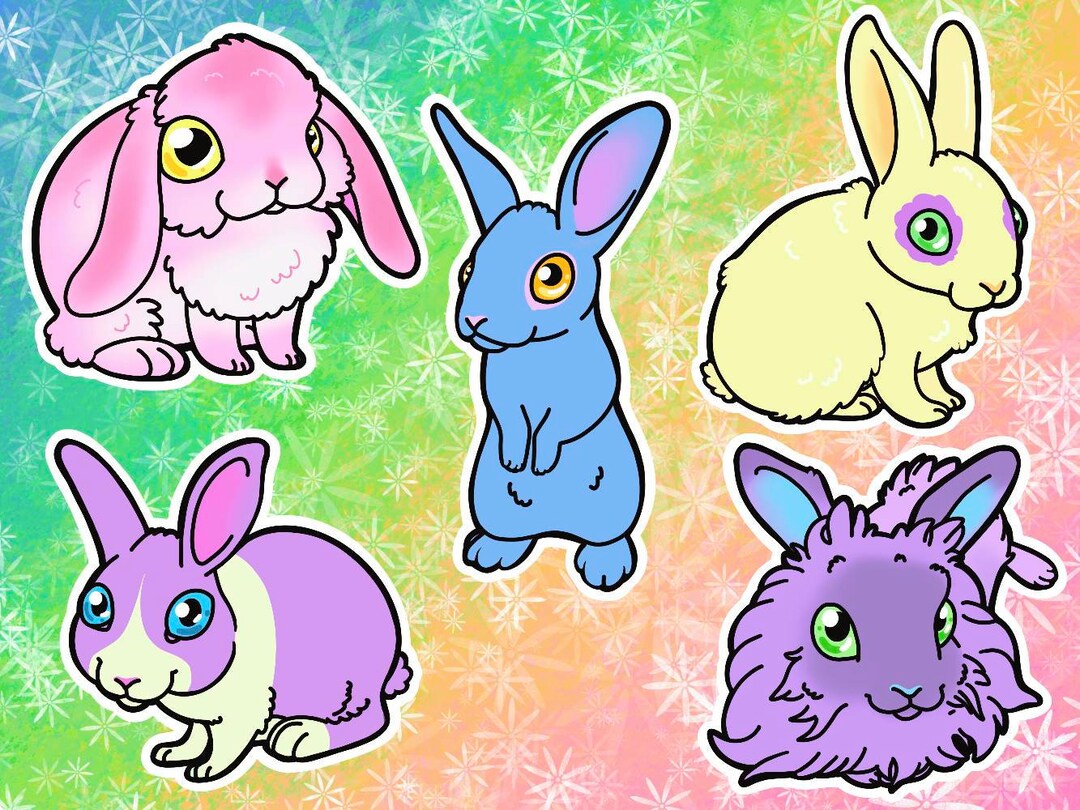 Pastel Bunnies Vinyl Stickers! Dutch, Dwarf Hotot, Havana, Holland Lop ...