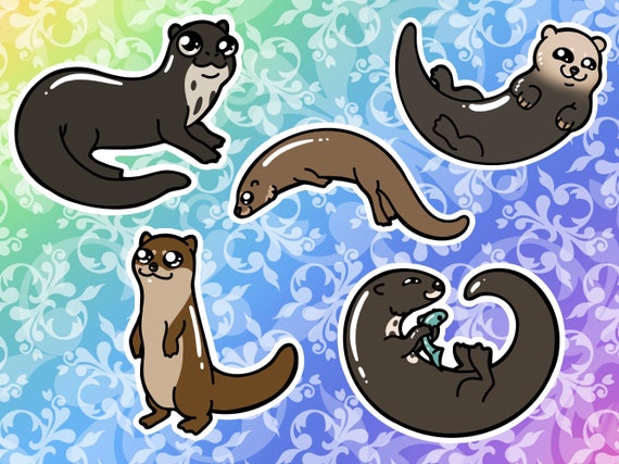 Otters Vinyl Stickers/decals: Giant Marine American River | Etsy