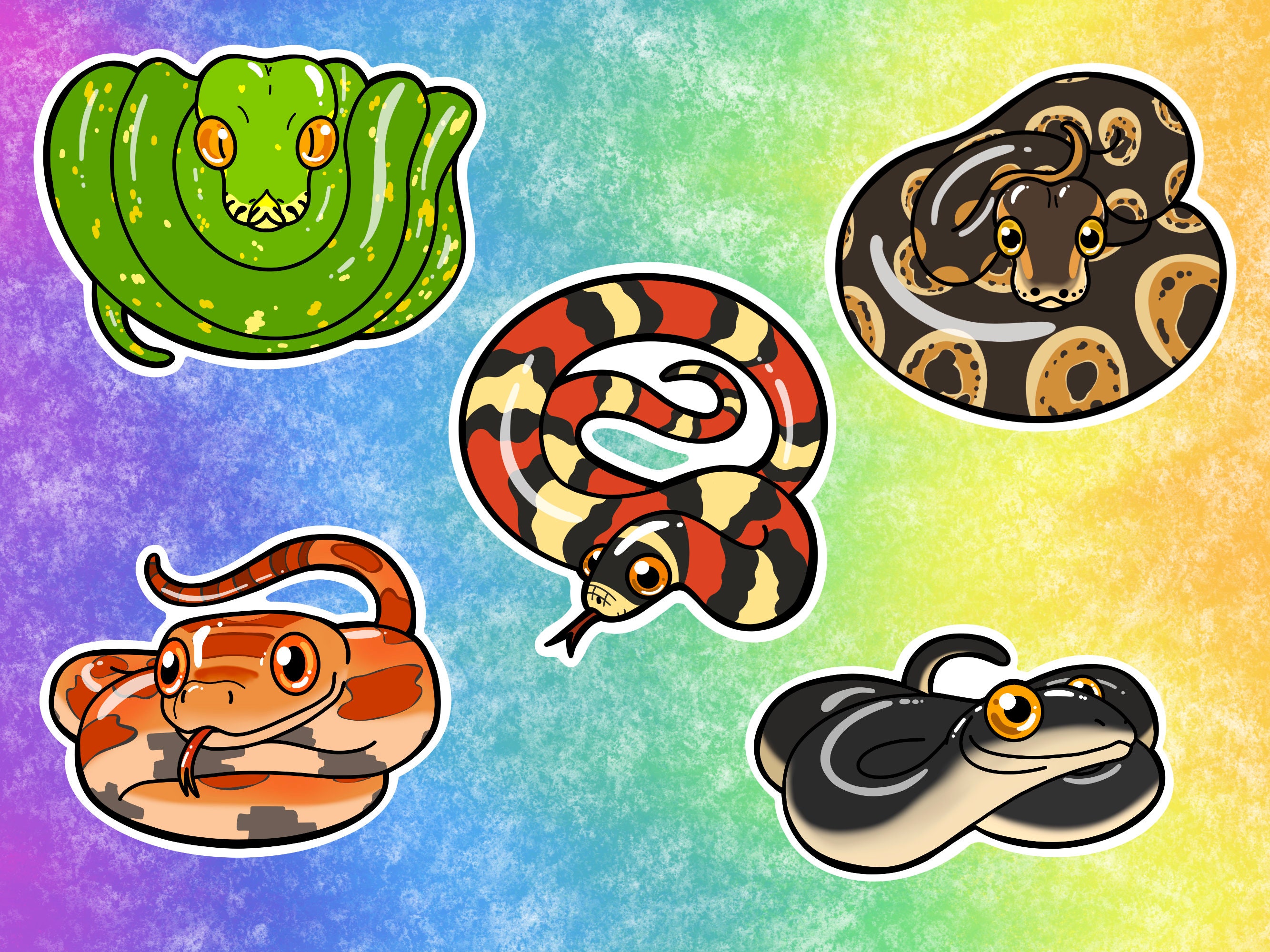 Snakes Vinyl Stickers/Decals: Ball Python Black Rat Snake | Etsy