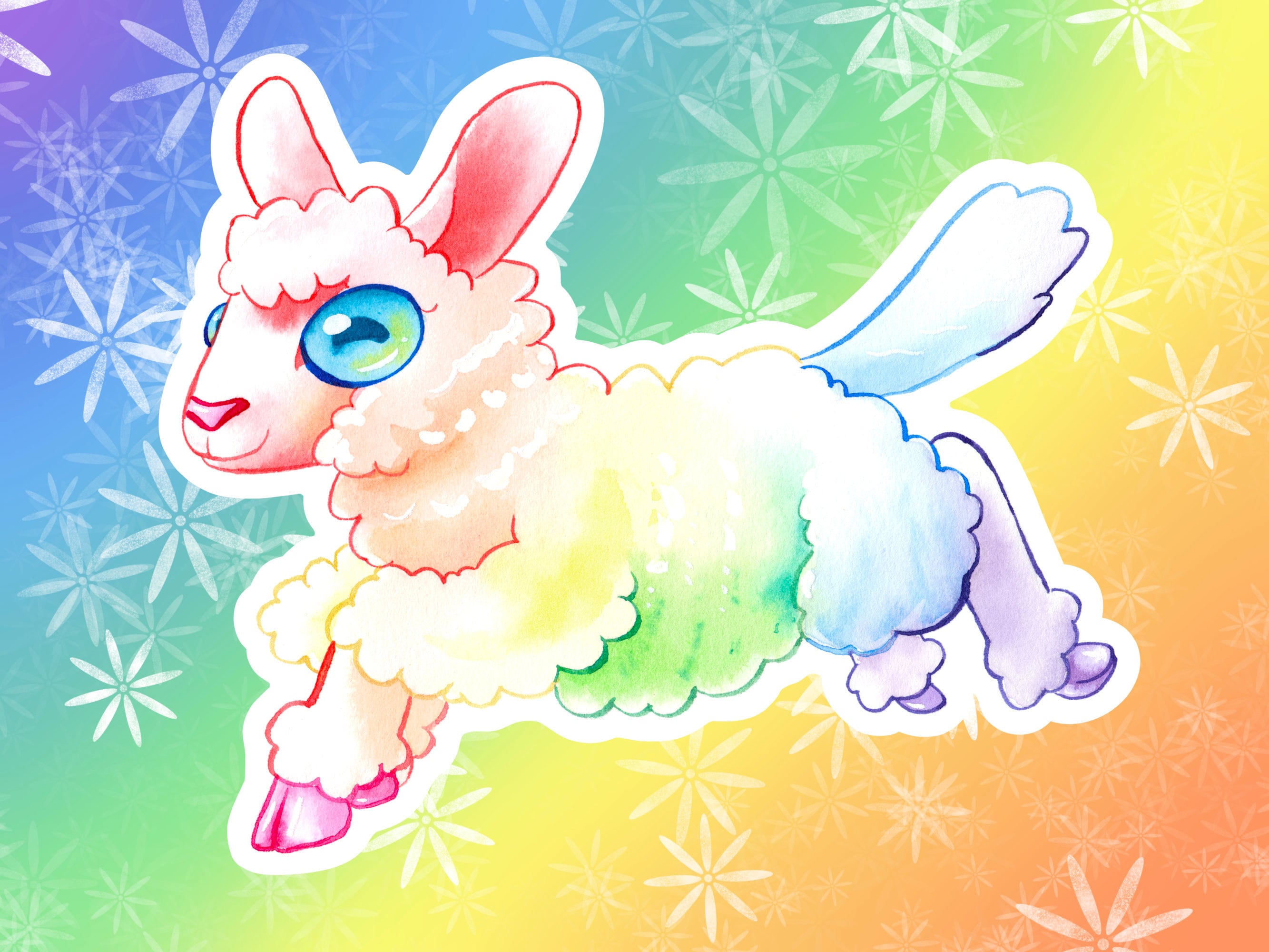 Rainbow Sheep Vinyl Stickers/decals | Etsy