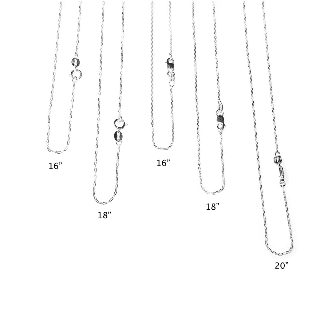 Silver Chains 16", 18", 20". Two Different Styles. Each Offered in ...