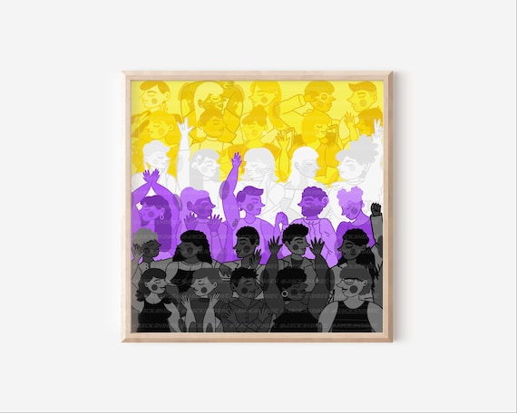 Enby/nonbinary PRIDE Print Pride Flag Pride Artwork Gay | Etsy