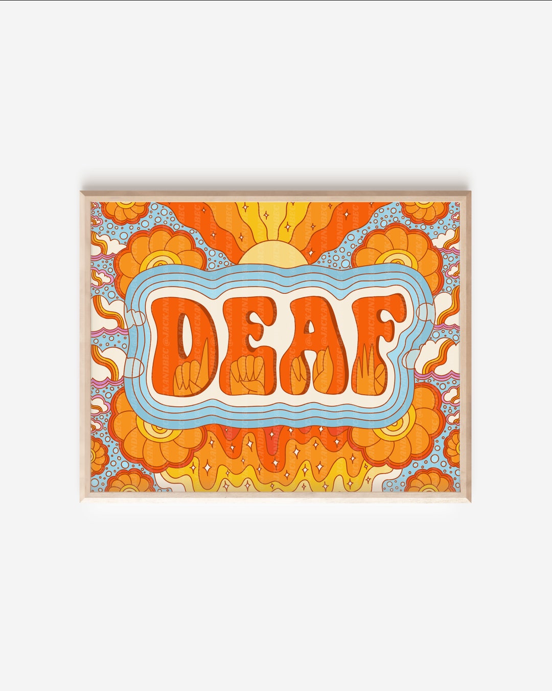 Deaf Retro Print| Deaf Art|hearing Aid| Cochlear Implant| ASL Poster ...
