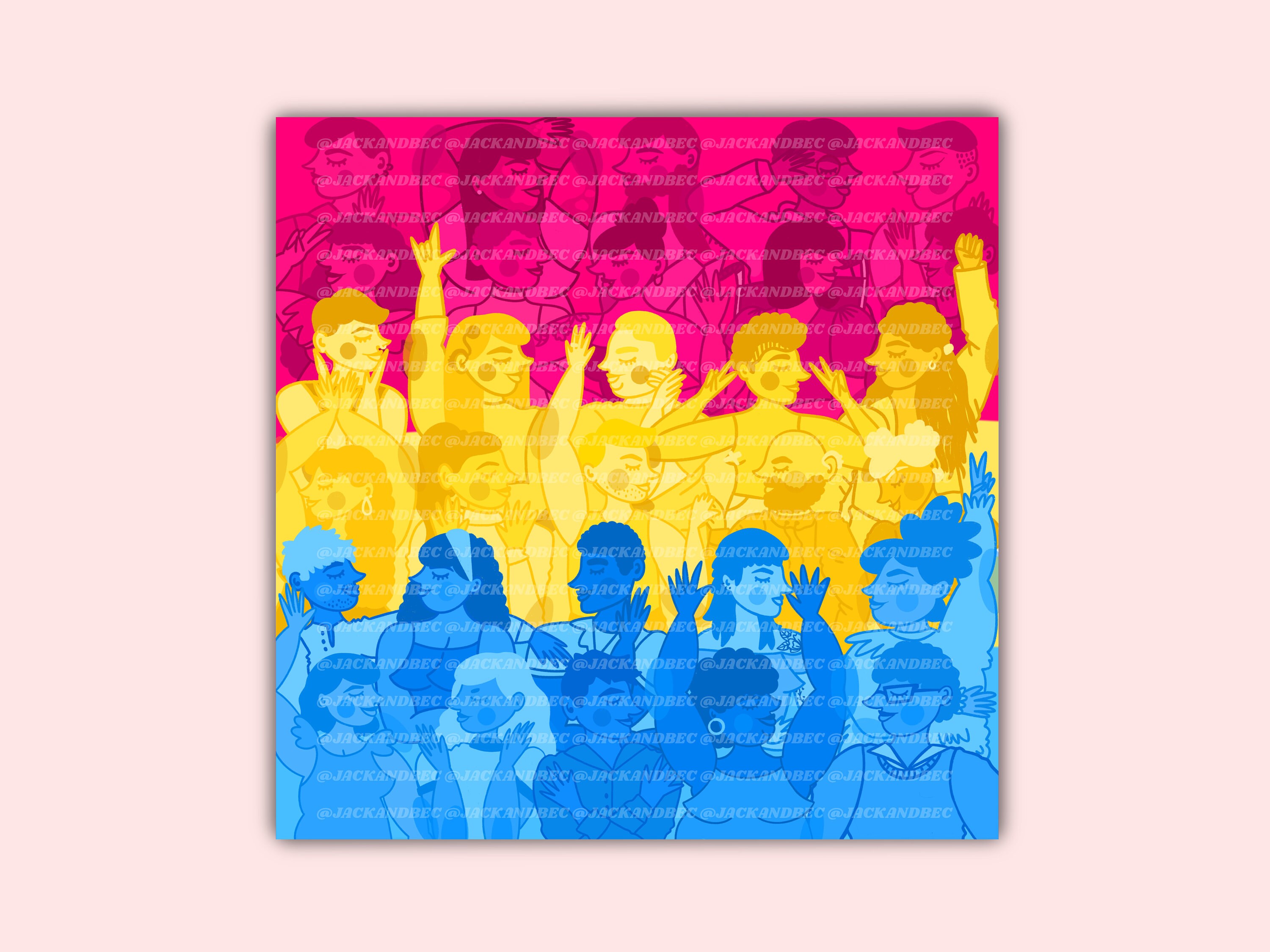 Pansexual Pride Print Pride Flag Pride Artwork Gay Art Gay Etsy