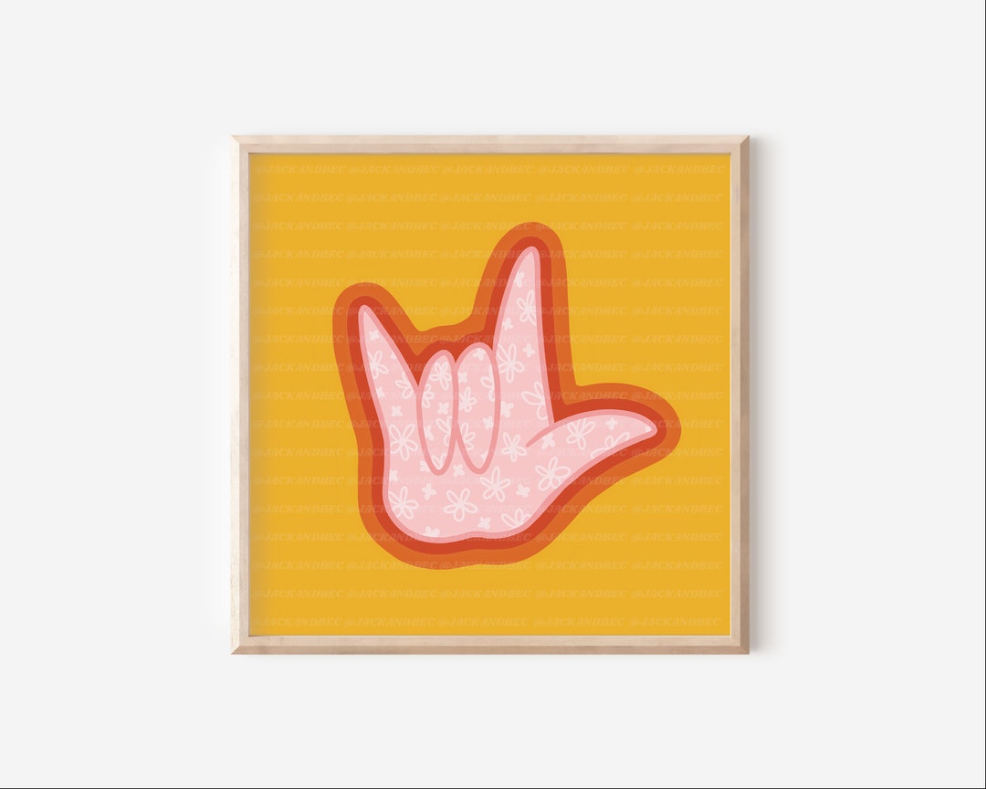ILY Print| Deaf Art| Deaf Artist| Hearing Aid| Cochlear Implant| ASL ...