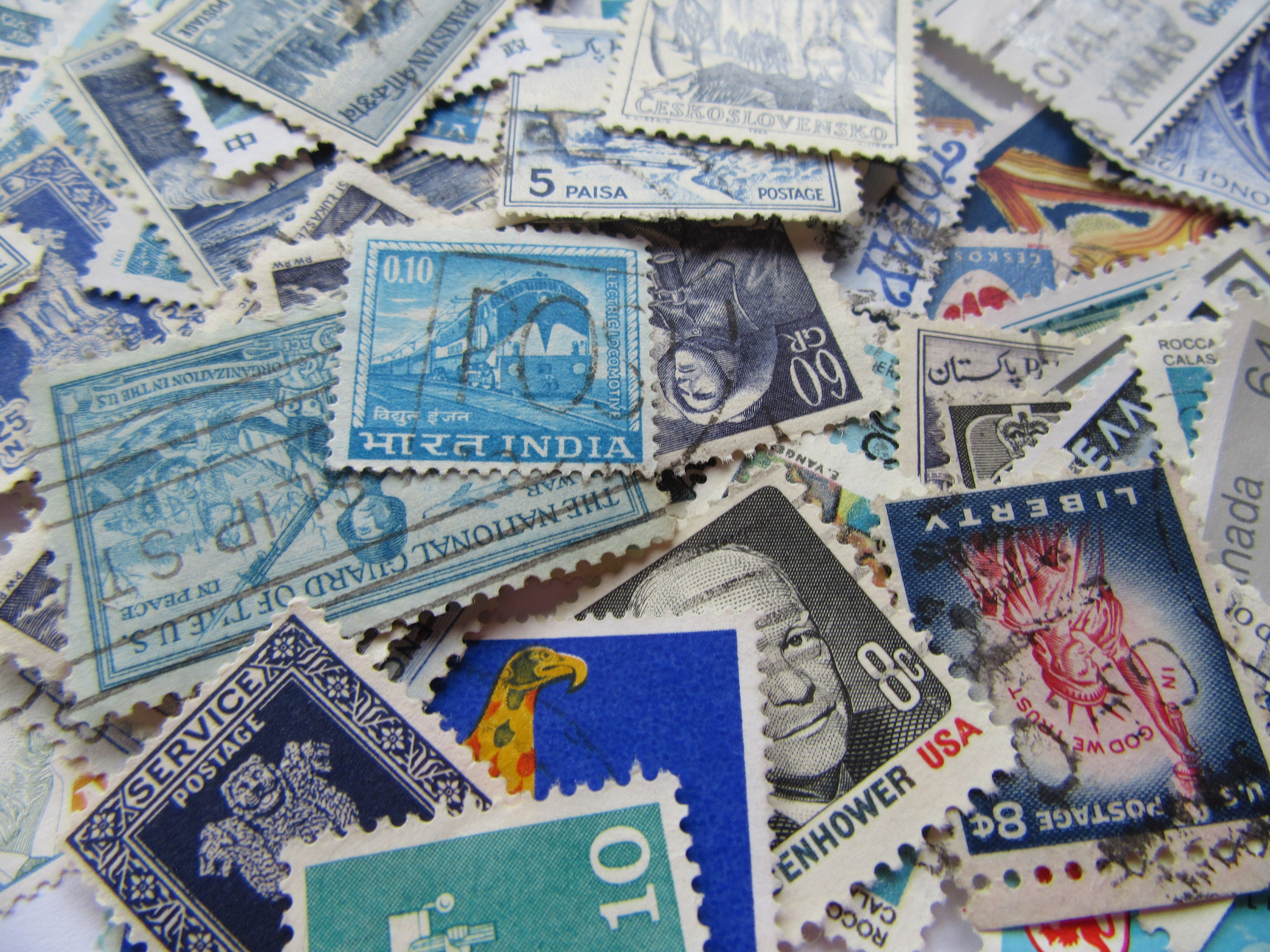 Postage Stamps Colours Vintage Stamps for Scrapbooking Junk - Etsy