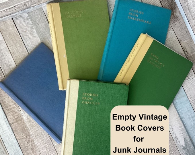 Vintage Book Cover Recycled, Junk Journal Supply, Create Journal, Mixed ...