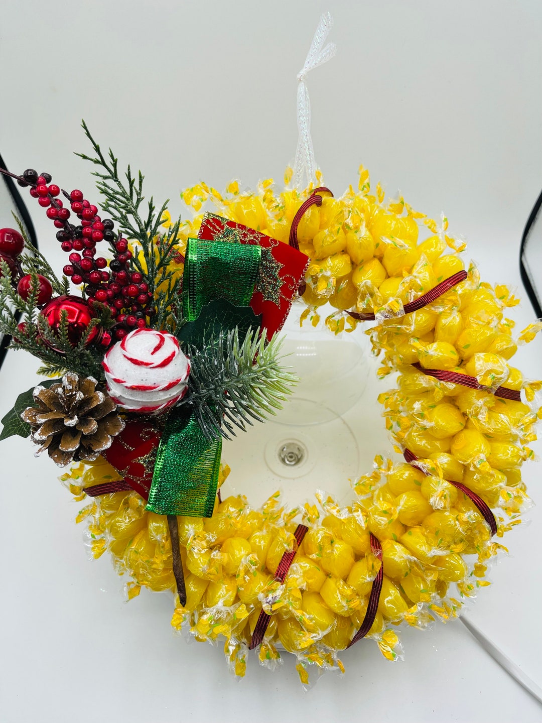 Candy Wreath Edible Lemon Drop Candy 300 Pieces - Etsy