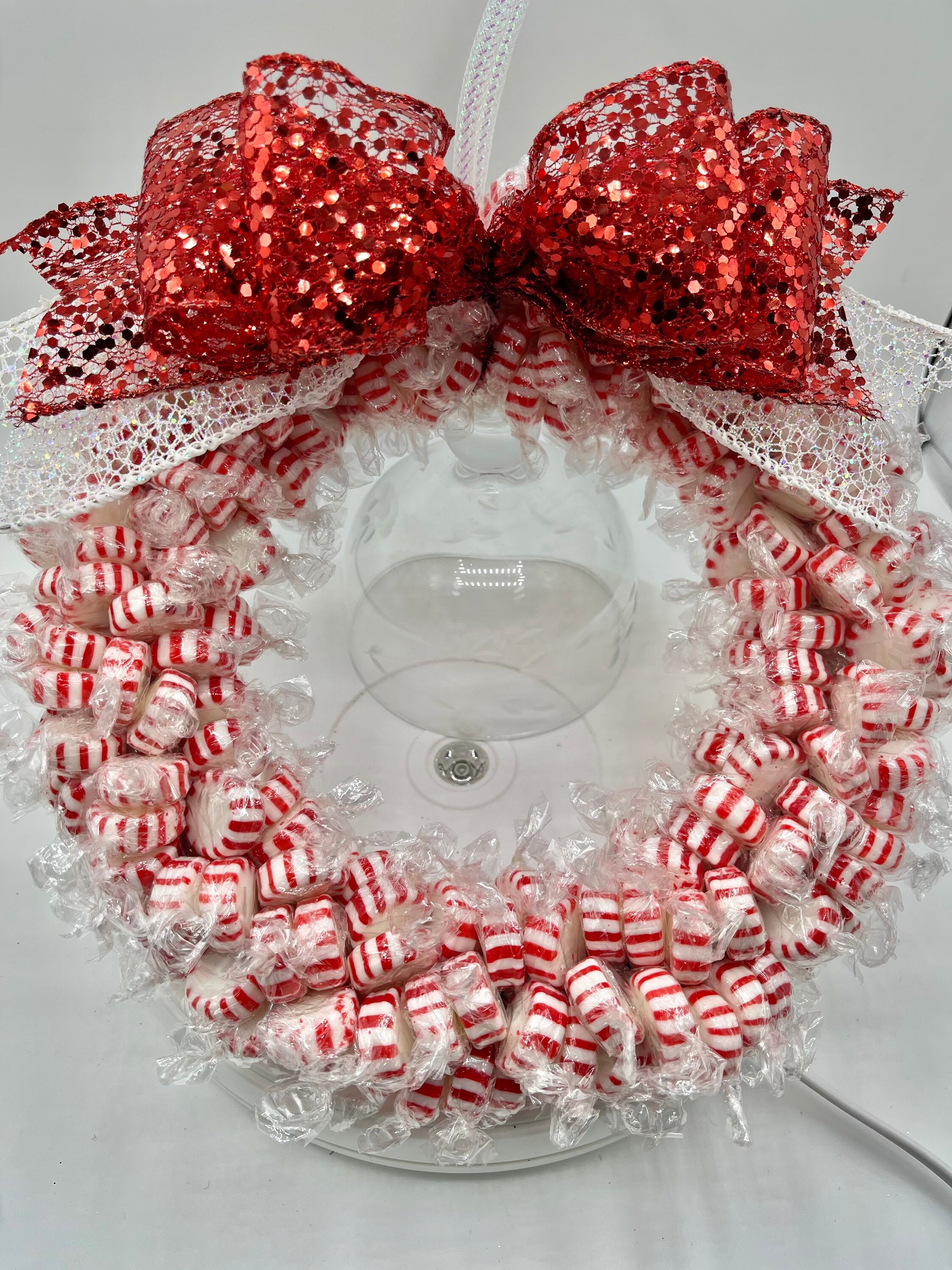 Peppermint Candy Wreath Edible (300 Pieces) - Etsy