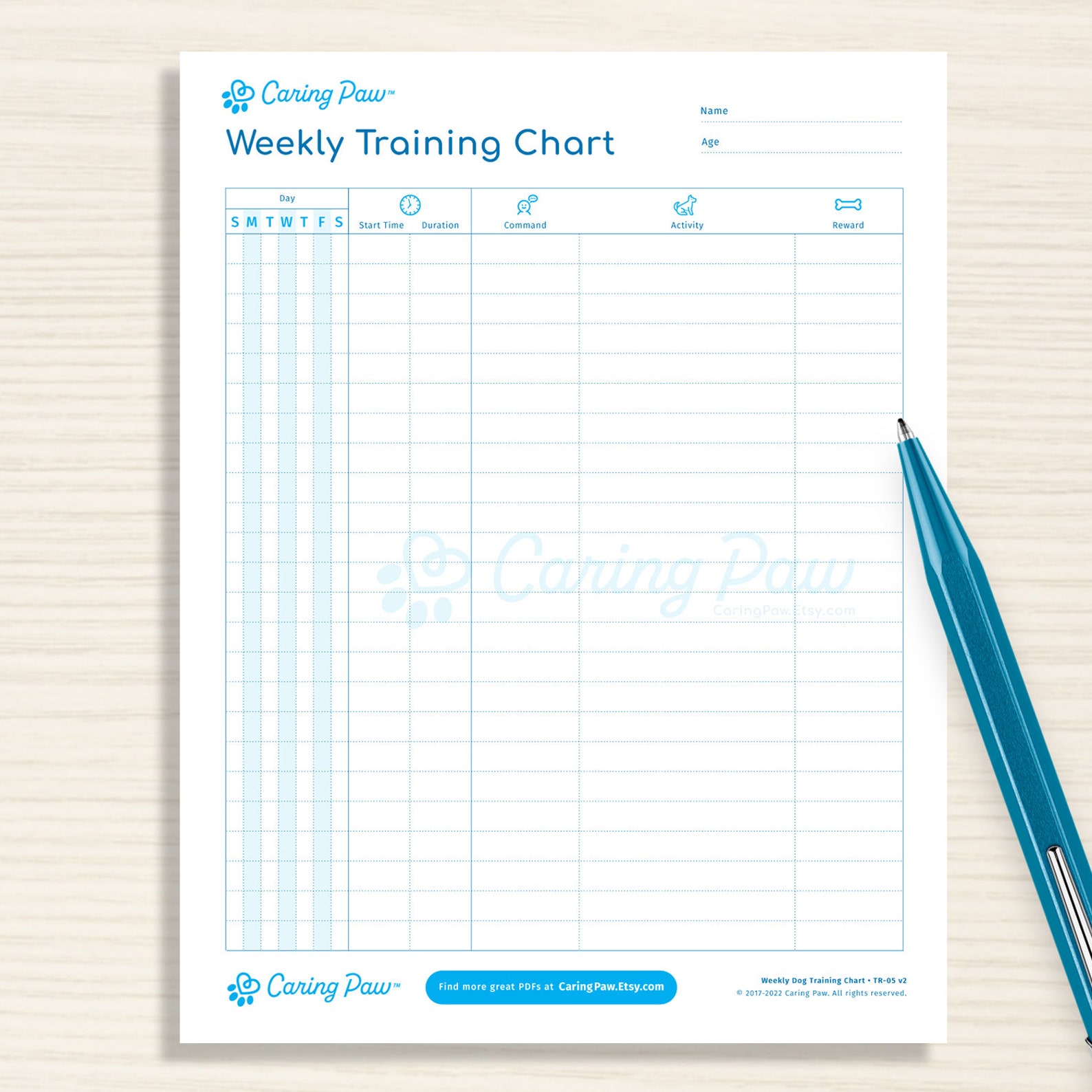 Weekly Dog Training Chart A Better Way to Train Your Dog - Etsy Australia