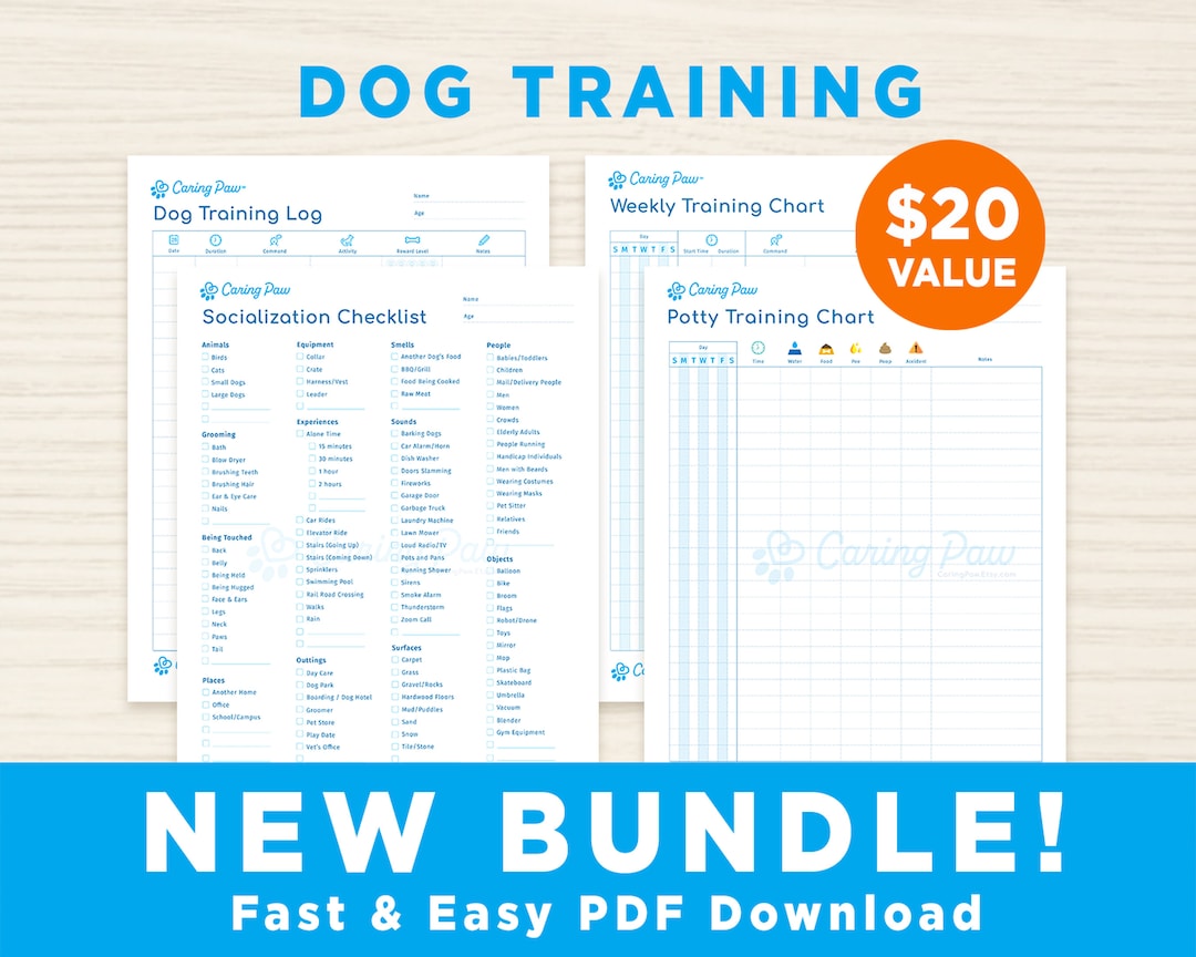 Dog Training Charts Bundle - Our Best-selling Charts! Good for Puppies ...