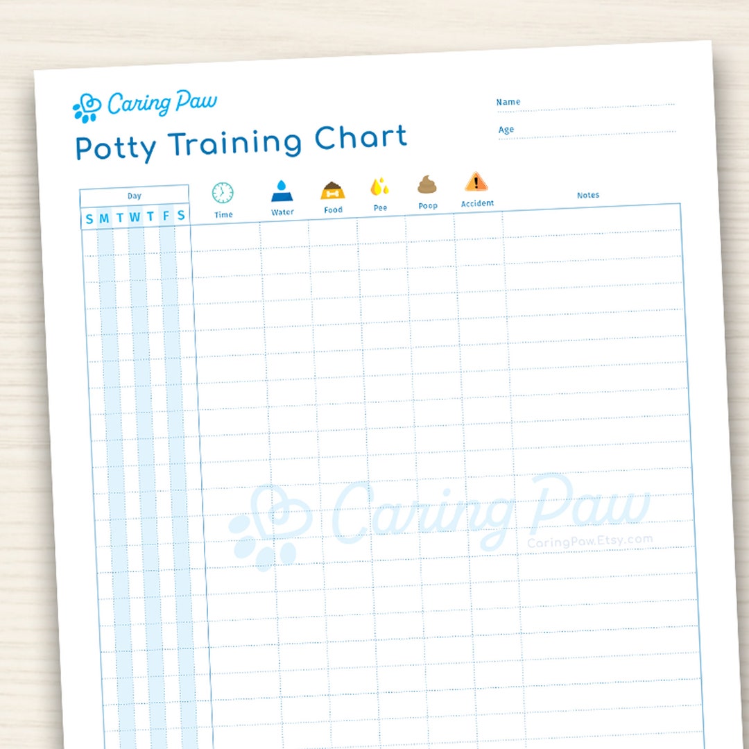 Puppy Potty Training Chart - Dog Training Planner PDF - Instant Digital ...