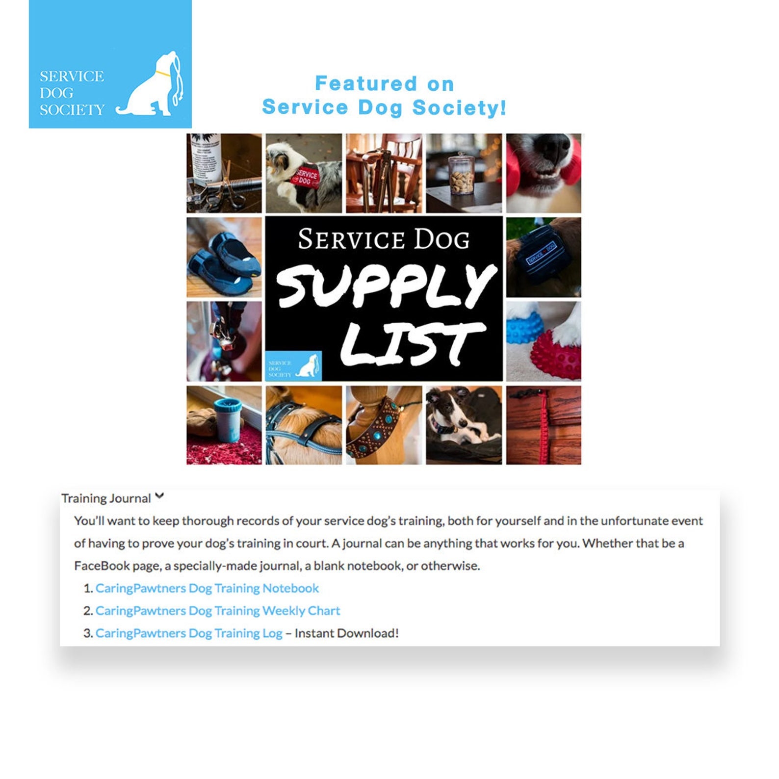 The Original Service Dog Training Log™ Service Dog Trainers - Etsy ...