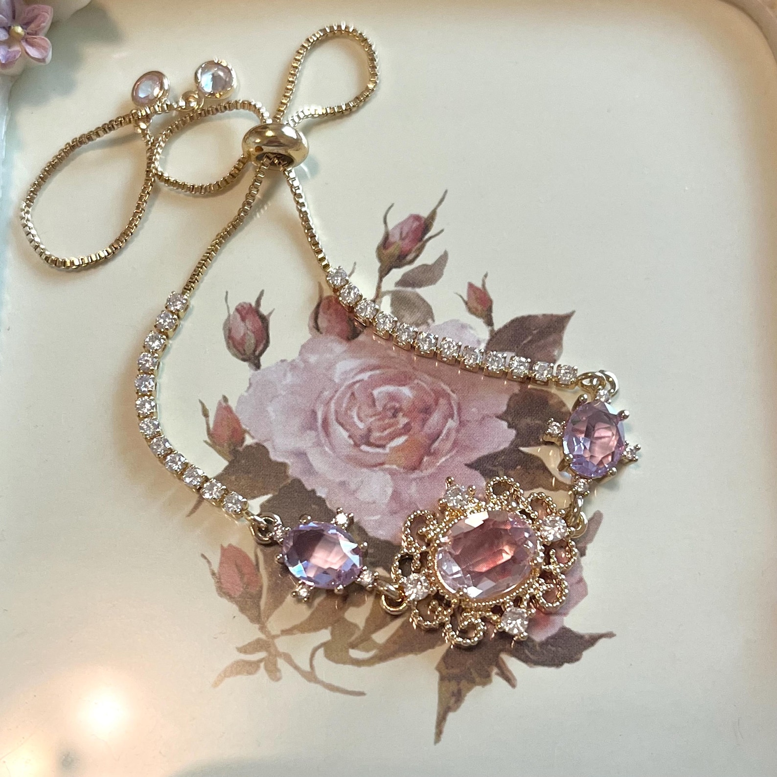 Persephone Princess Romantic Bracelet Gold Plated - Etsy
