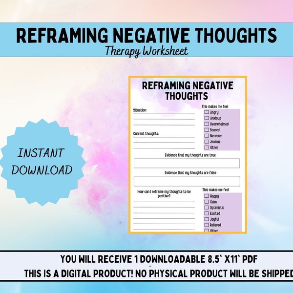 Reframing Worksheet - Etsy