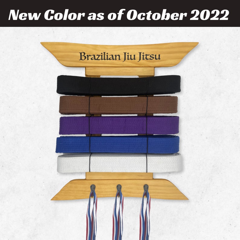 Brazilian Jiu Jitsu Belt Display BJJ 5 Belt Rack & Medals - Etsy