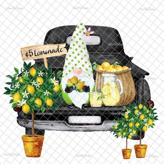 Lemonade Truck PNG Lemonade Gnome Decal Lemon Truck - Etsy