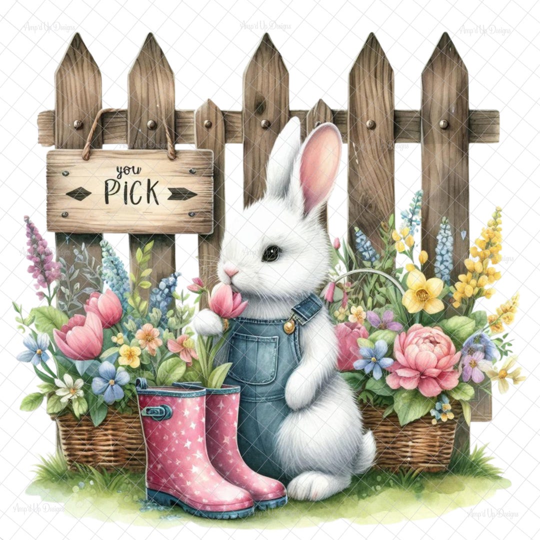 Spring Bunny PNG, Sublimation, Digital, DTF, Bunny Images, Spring Decal ...