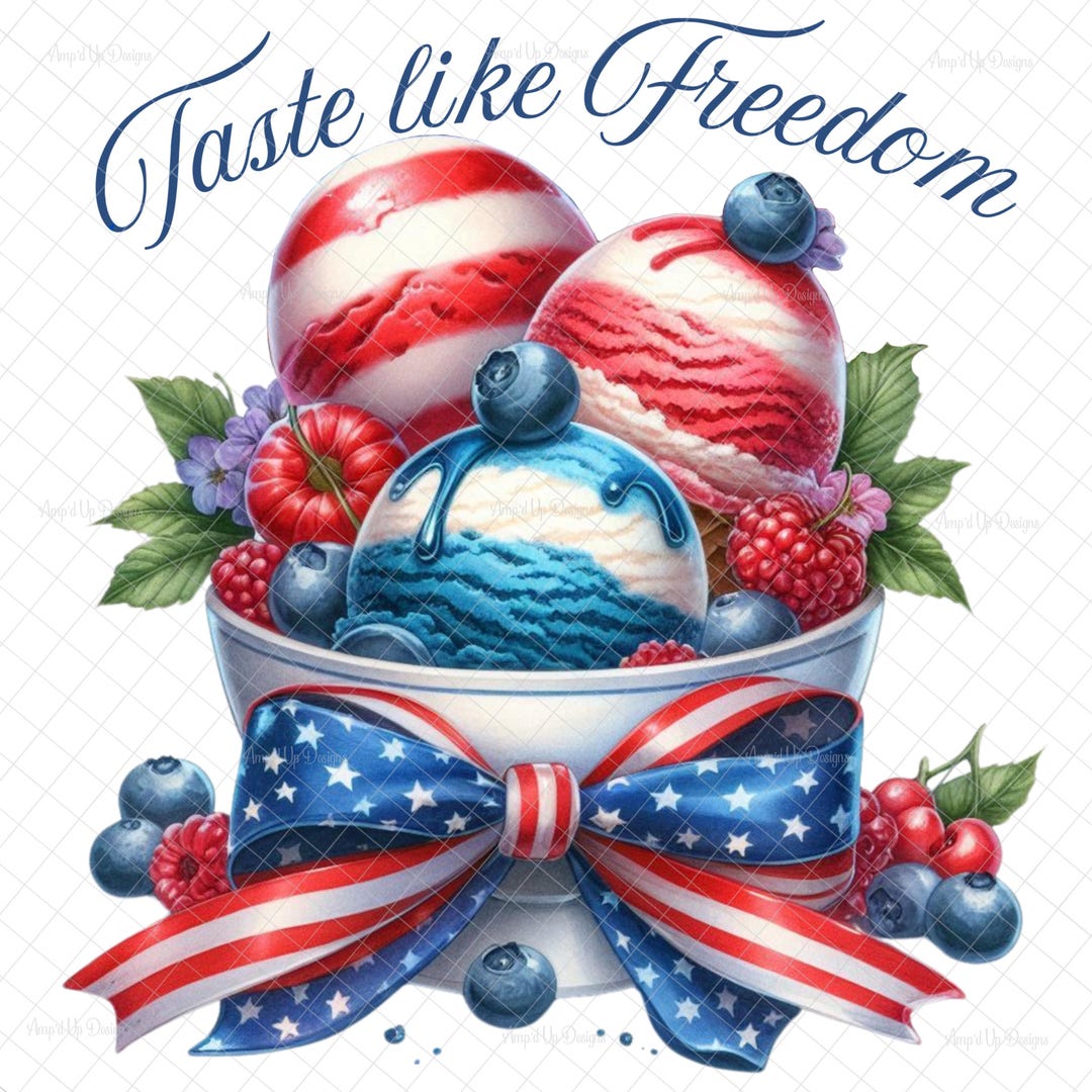 Patriotic Ice Cream PNG, Digital Download, Ice Cream Tumbler, DTF ...