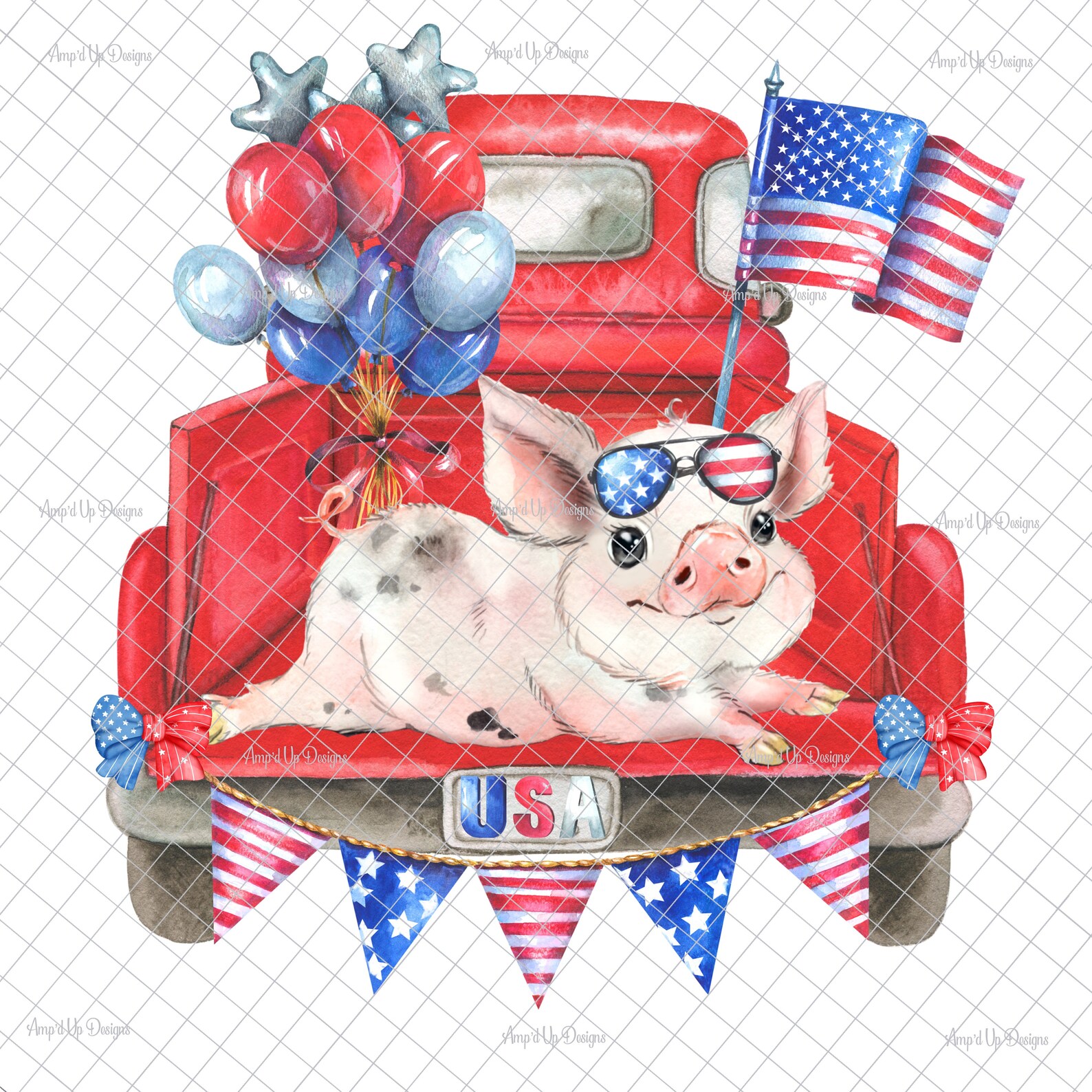 Patriotic Pig PNG Pig Graphics Sublimation Patriotic Pig - Etsy
