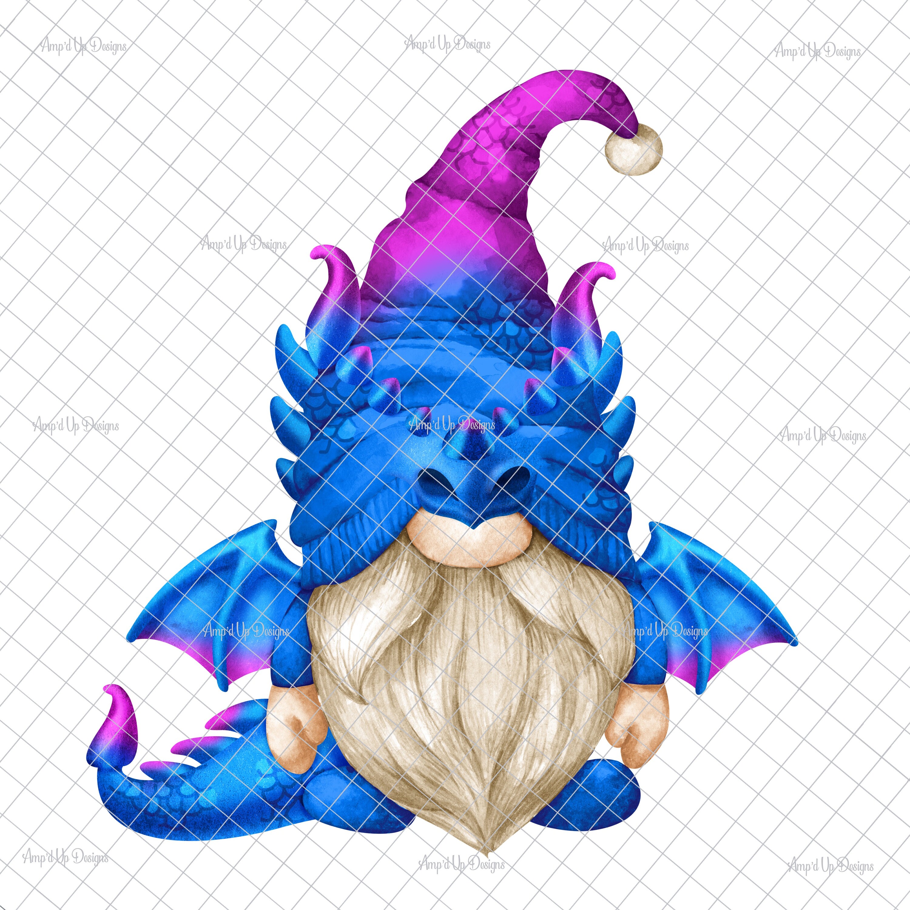 Dragon Gnome Clear Laser Printed Waterslide, Gnome Dragon Decal, Dragon ...
