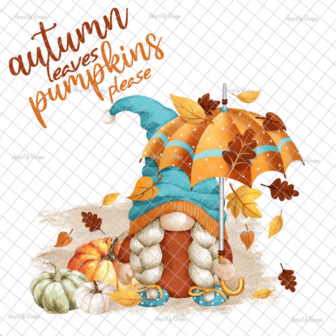 Autumn Leaves Pumpkins Please PNG, Graphics, Digital Download ...