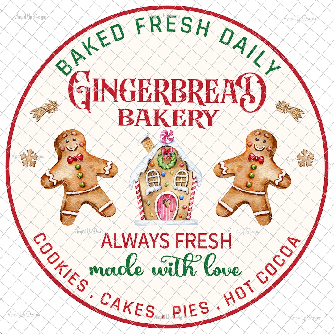 Gingerbread Bakery PNG, Gingerbread Tumblers, Sublimation, Christmas ...