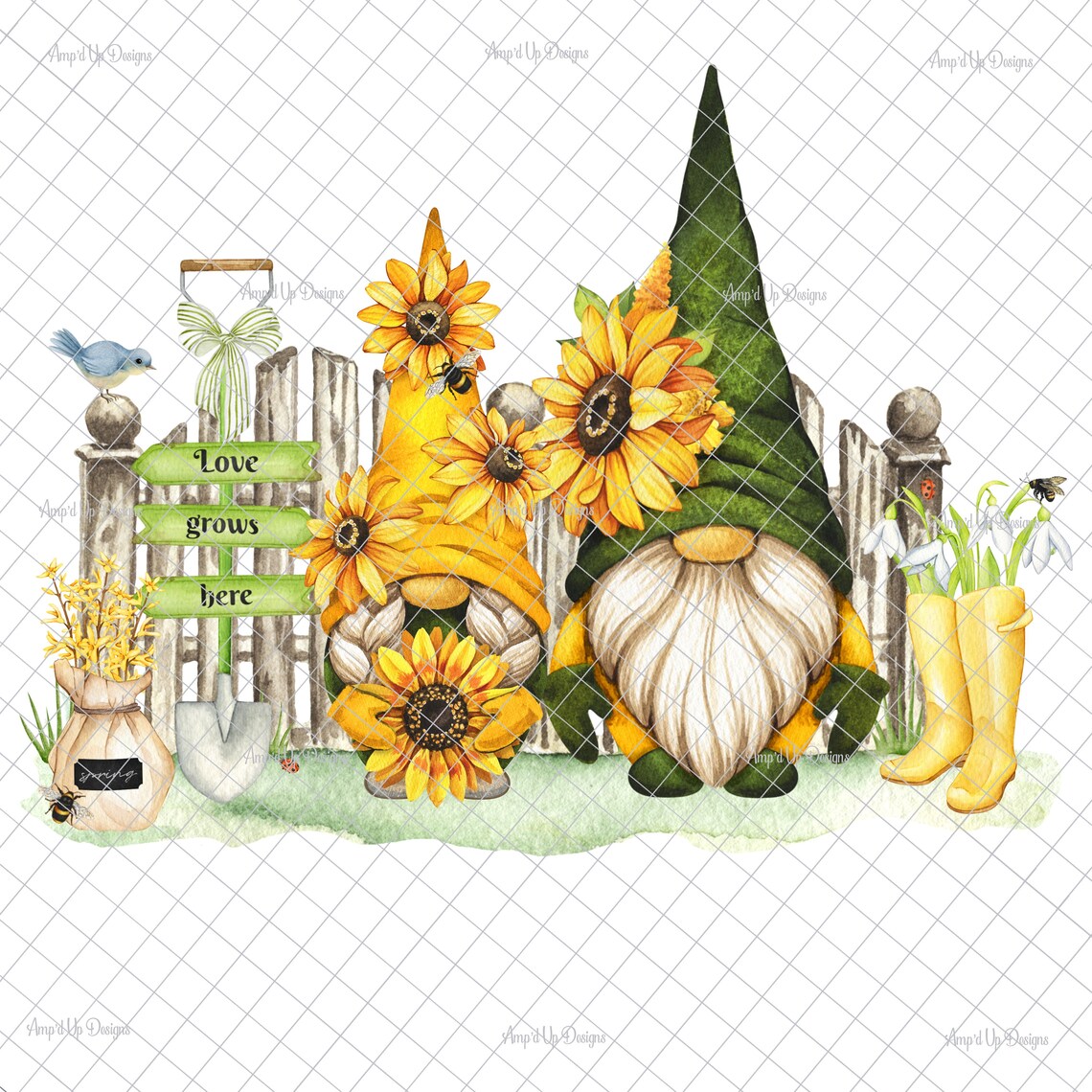 Sunflower Gnomes PNG PNG Graphicssublimation Graphics - Etsy