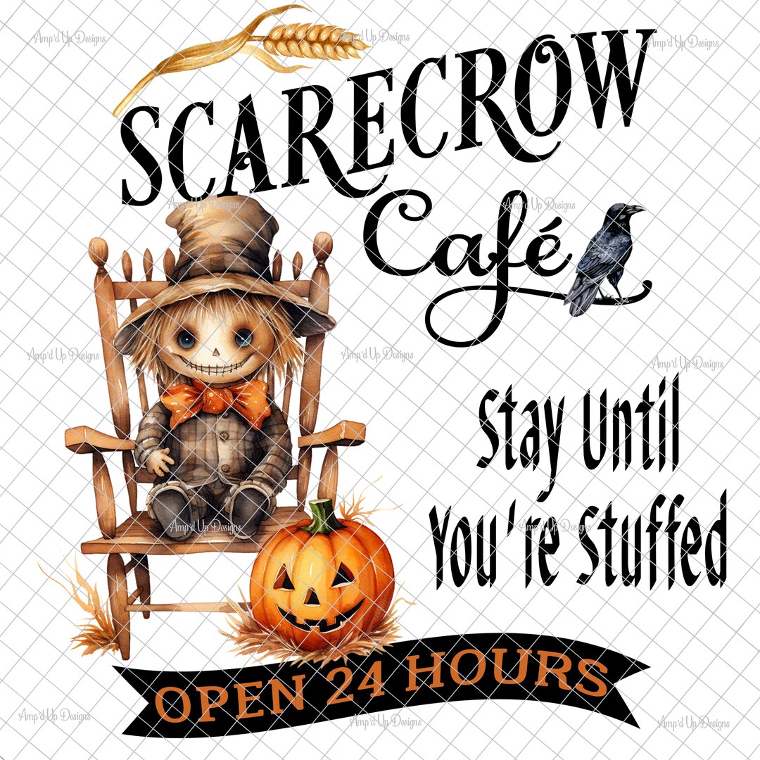 Scarecrow Cafe PNG, Pumpkins, Scarecrow Images, Fall, Scarecrow Decal ...
