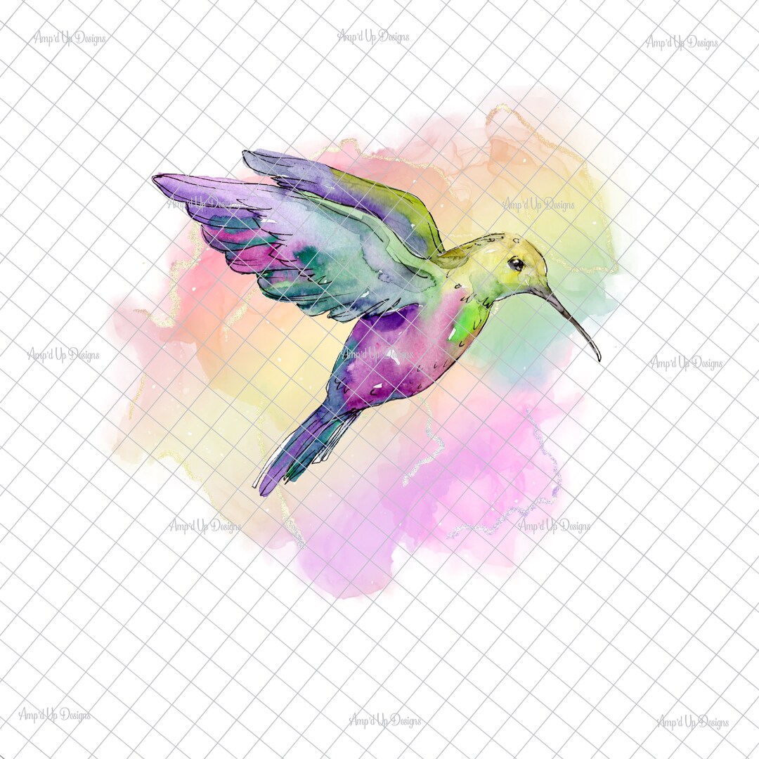 Hummingbird Clear Laser Printed Waterslide Watercolor Hummingbird ...