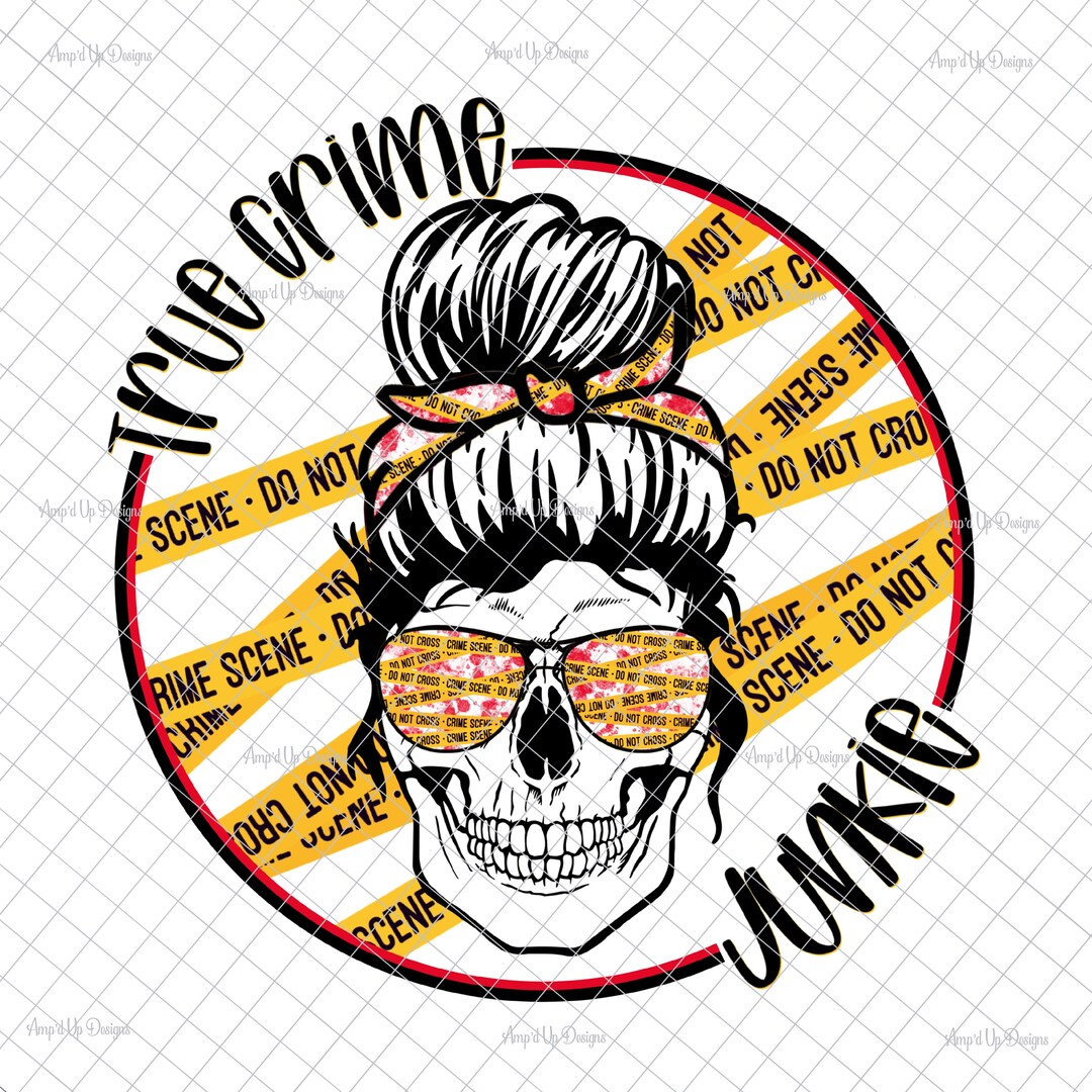True Crime Junkie Skull Clear Laser Printed Waterslide Image, Skull ...