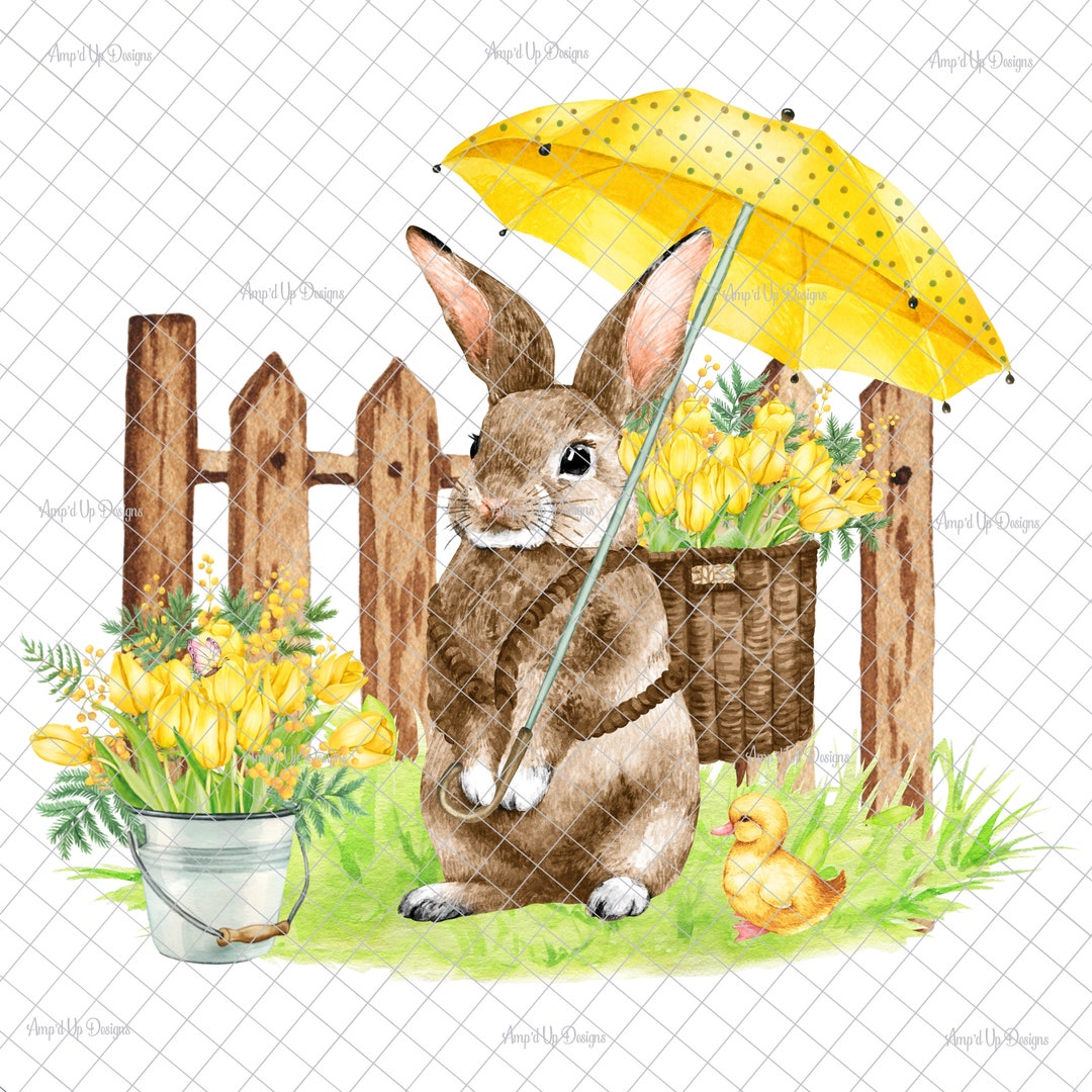 Spring Bunny PNG, Sublimation, Tulips Easter Images, Spring Images ...