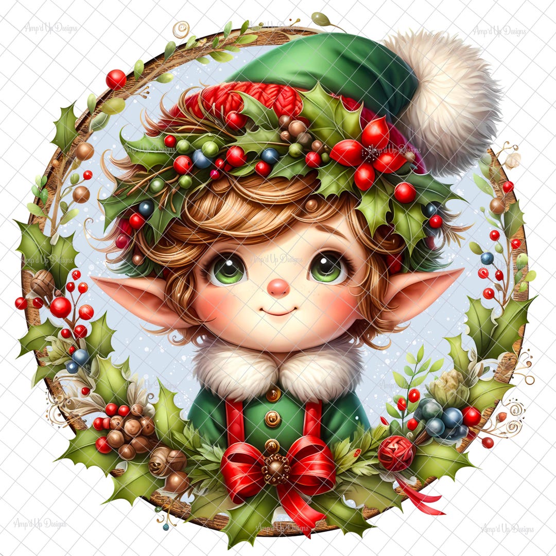 Merry Christmas Elf PNG, Christmas Door Hanger, Elf Sublimation ...