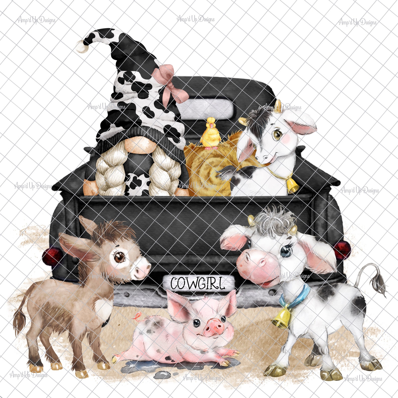 Cute Cow and Pig PNG, PNG Graphics, Vintage Truck,tumblers, Farm ...