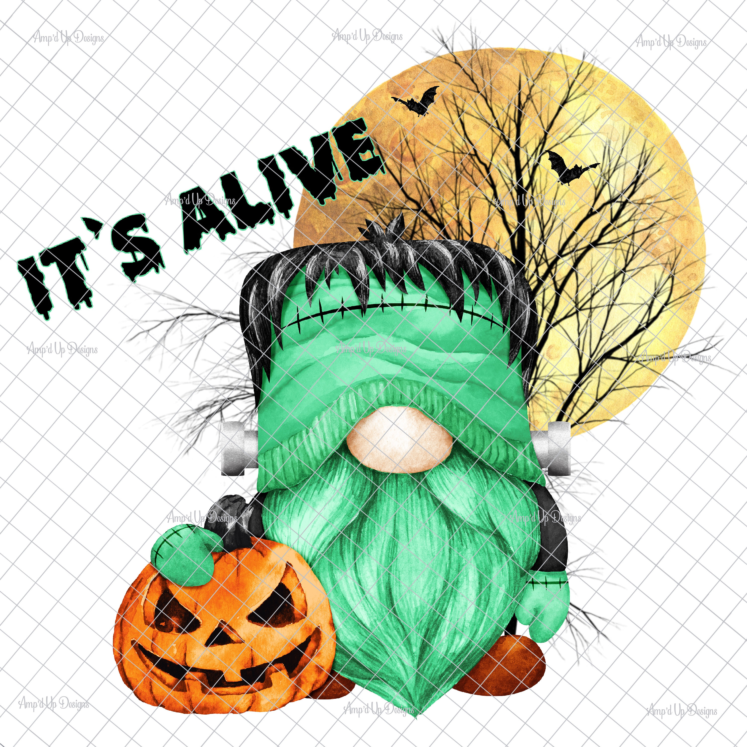 It’s Alive PNG, Halloween Gnome Decal, Frankenstein, Halloween Decal, Sublimation, Digital ...