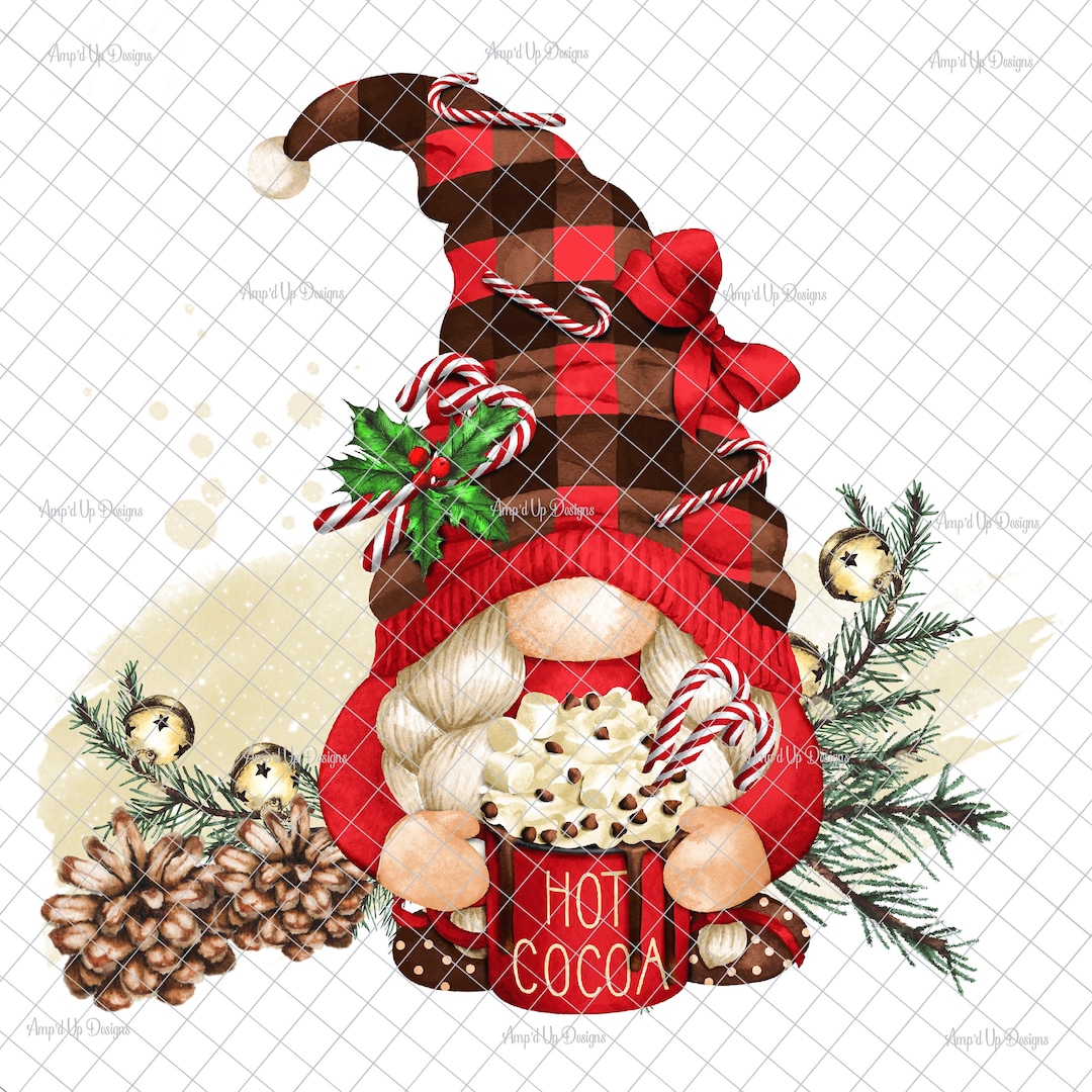 Hot Cocoa Gnome PNG PNG Graphics Waterslide Images Gnome - Etsy