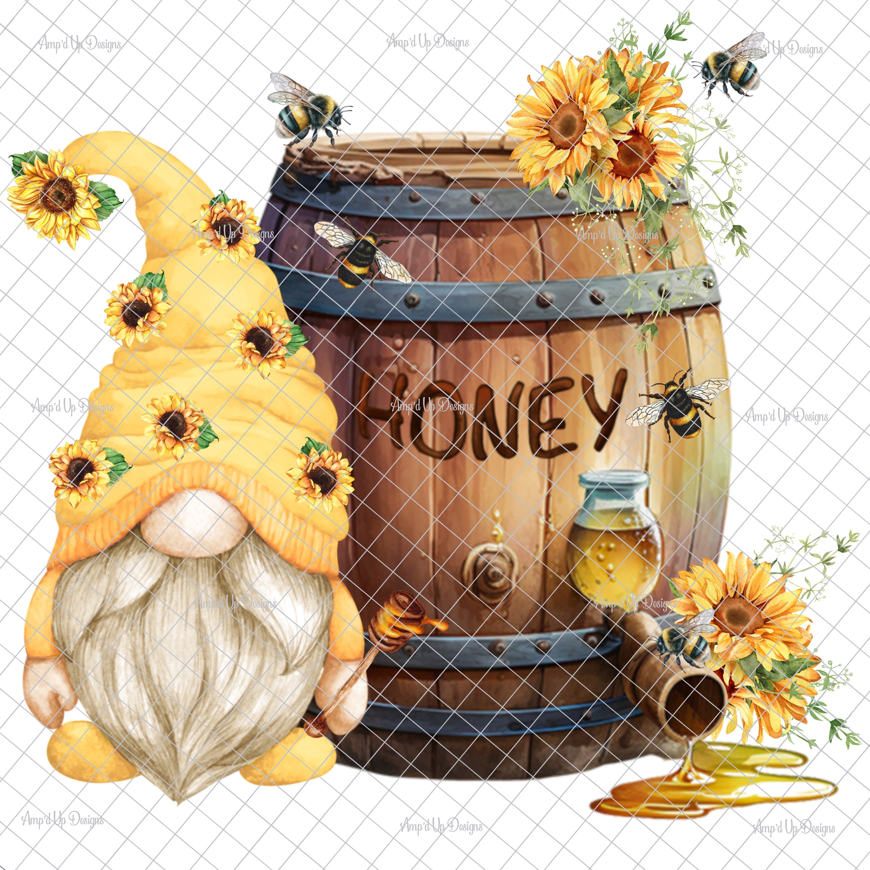 Honey Bee Gnome PNG Gnome Decal Digital Sublimation Cute - Etsy
