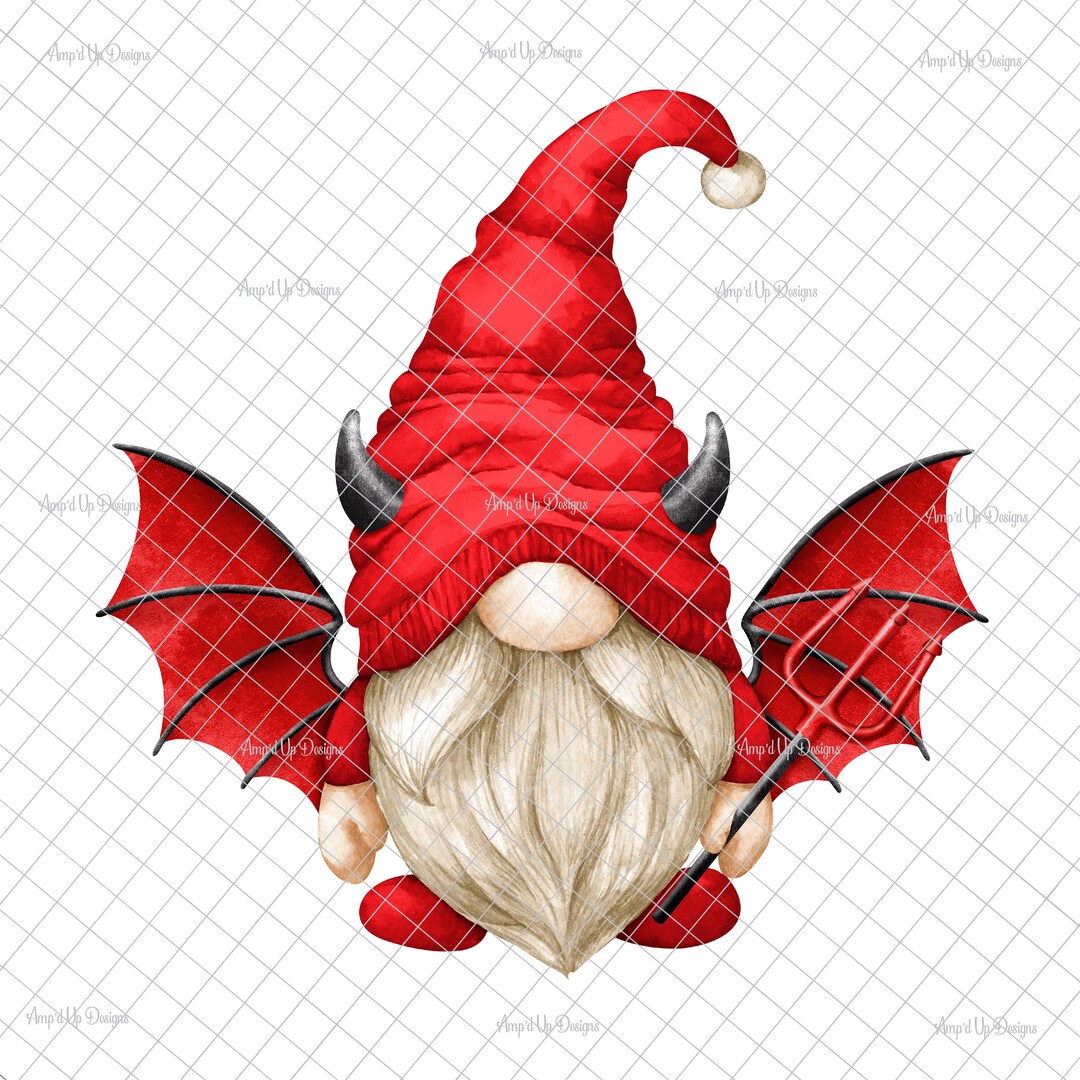 Devil Gnome Clear Laser Printed Waterslide, Halloween, Gnome Tumblers ...