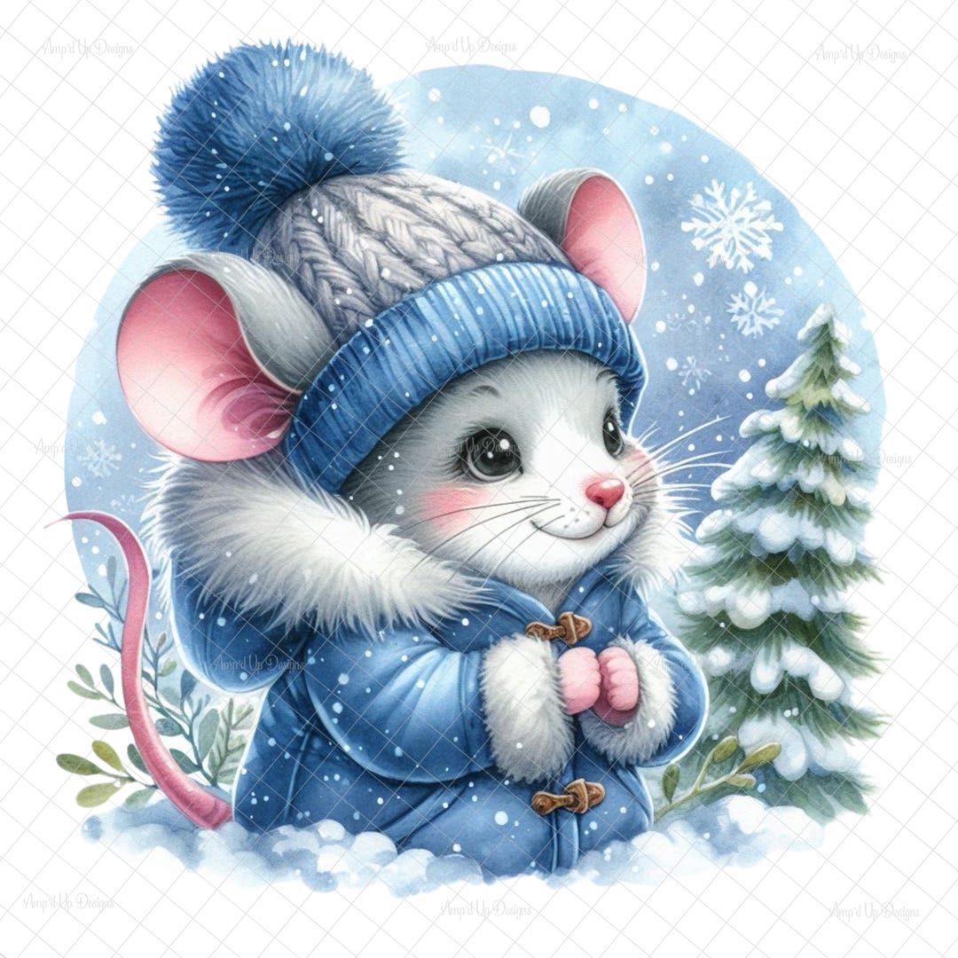 Christmas Mouse PNG, Digital Download, Sublimation, Mouse Image, Winter ...