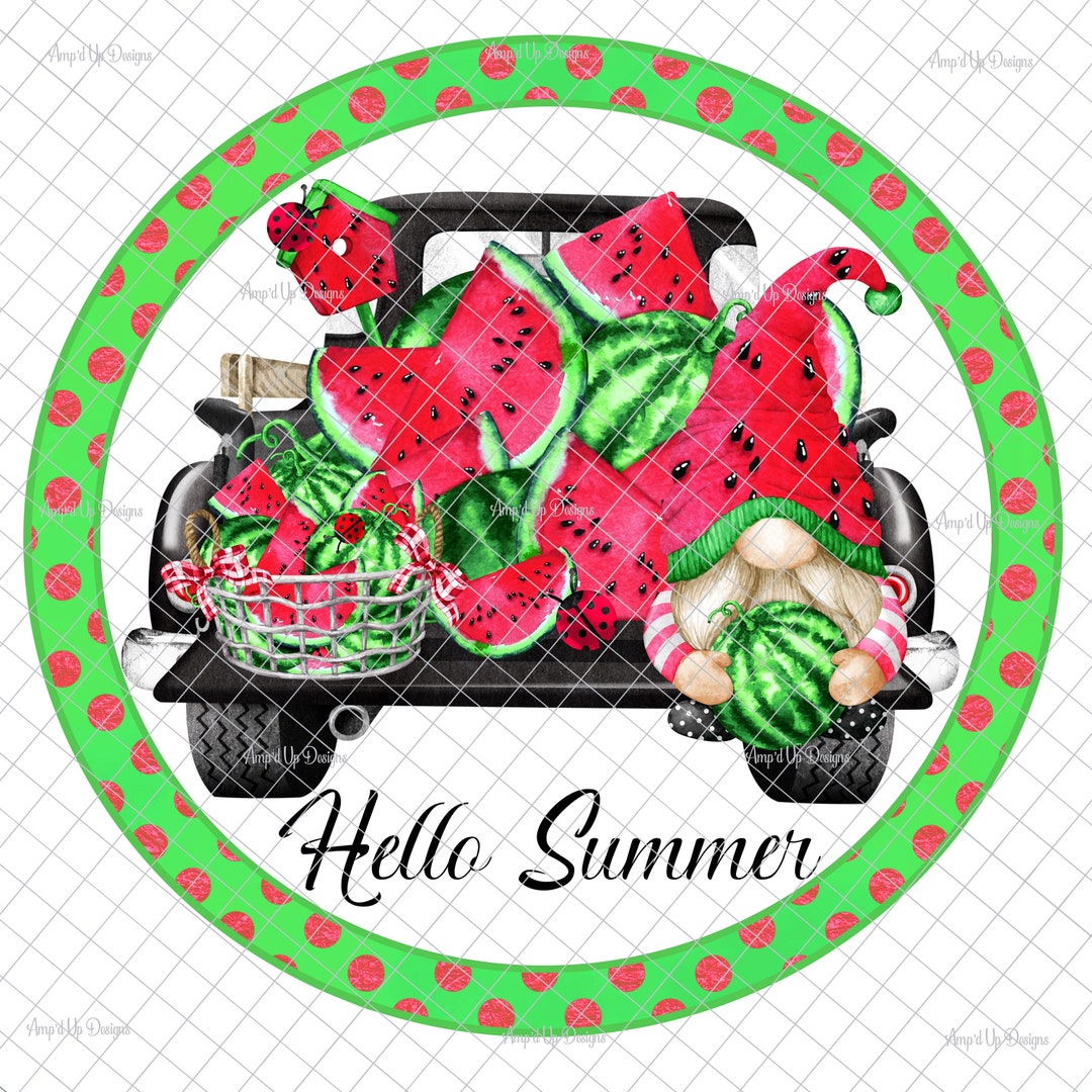 Hello Summer Watermelon Truck PNG, Watermelon Decal, Sublimation ...
