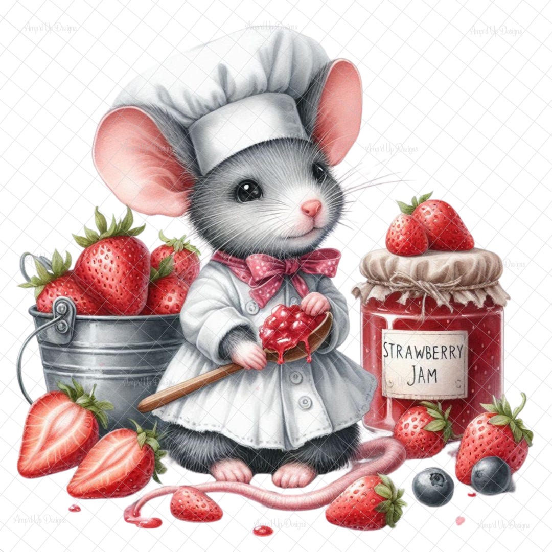 Strawberry Mouse PNG, Digital Download, Sublimation, Strawberry Image ...