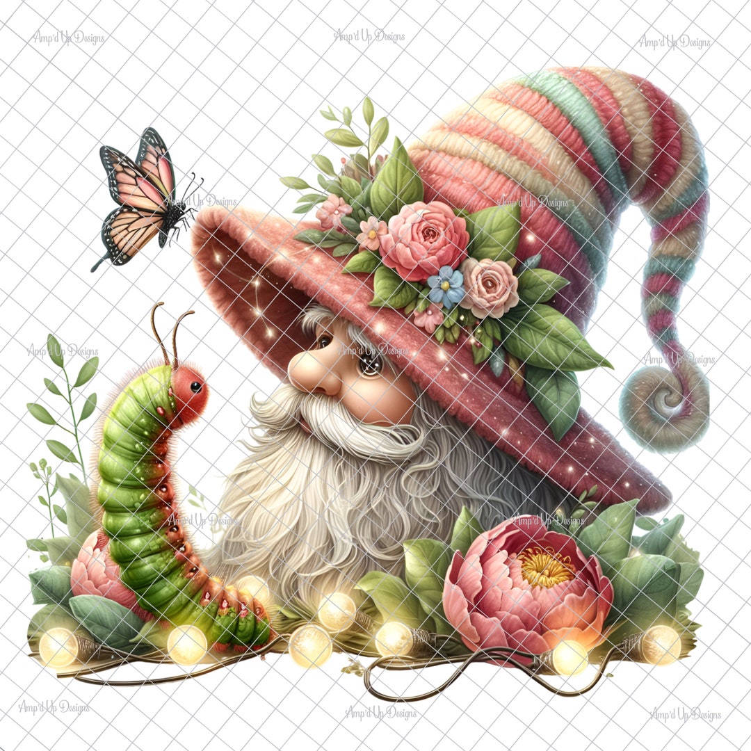 Spring Gnome Clear Laser Printed Waterslide, Spring Image, Gnome Decal ...