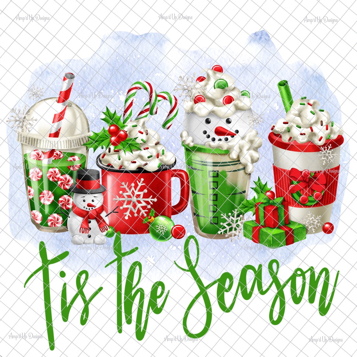 Tis the Season PNG Christmas Decal Christmas Latte Images - Etsy