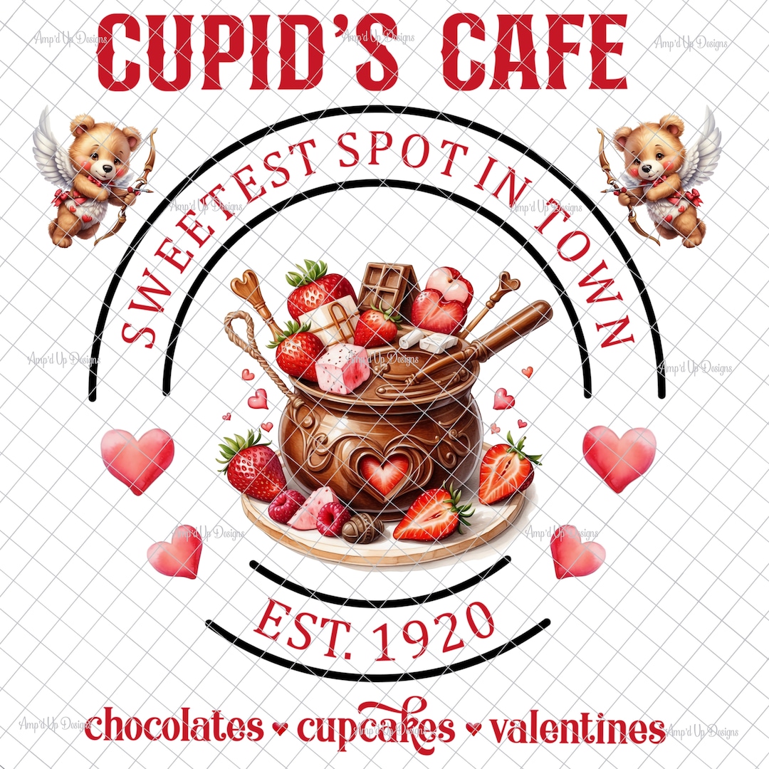 Cupid’s Cafe PNG, Digital Download, Sublimation, Valentines Images ...